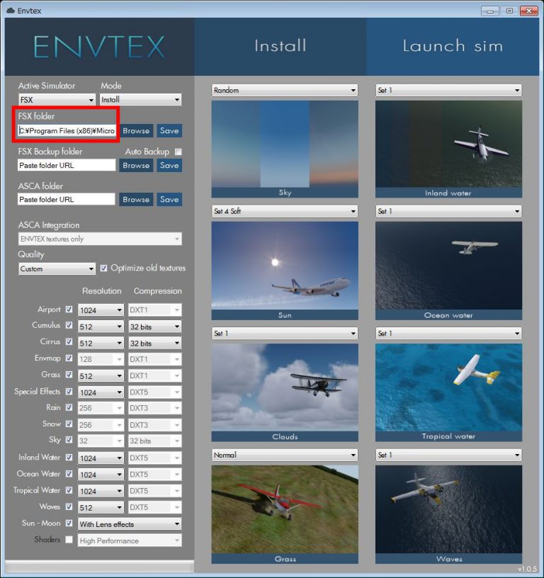 FSX – 設定とアドオン – over the sky